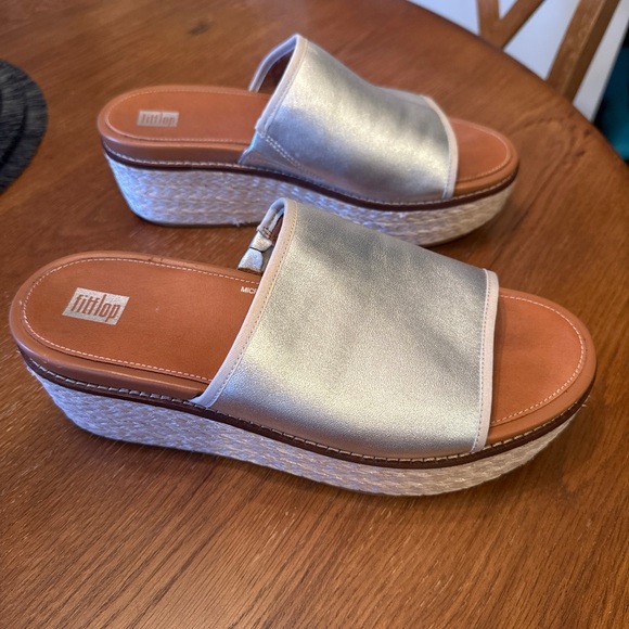 Fitflop | Shoes | Fitflop Silver Eloise Espadrille Platform Sandals ...